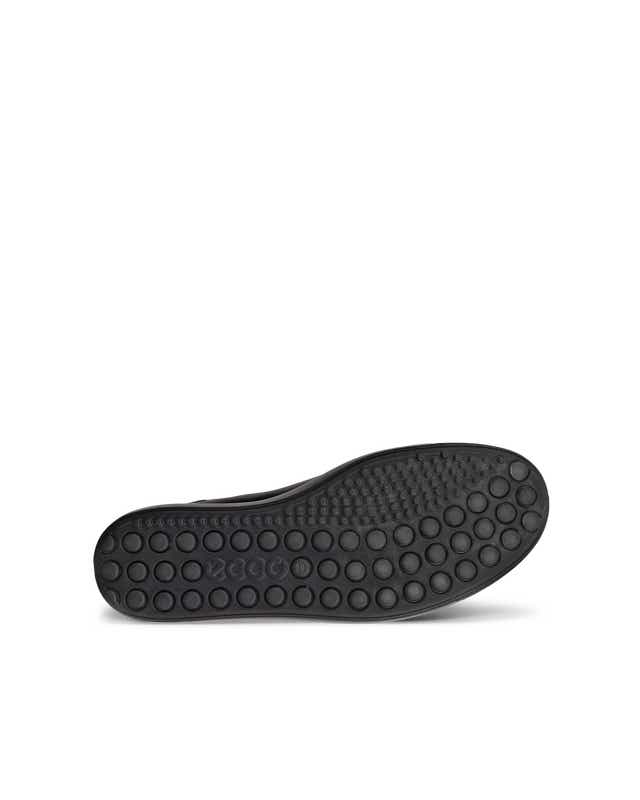 Women's ECCO® Soft 7 Leather Side-Zip Sneaker | Black