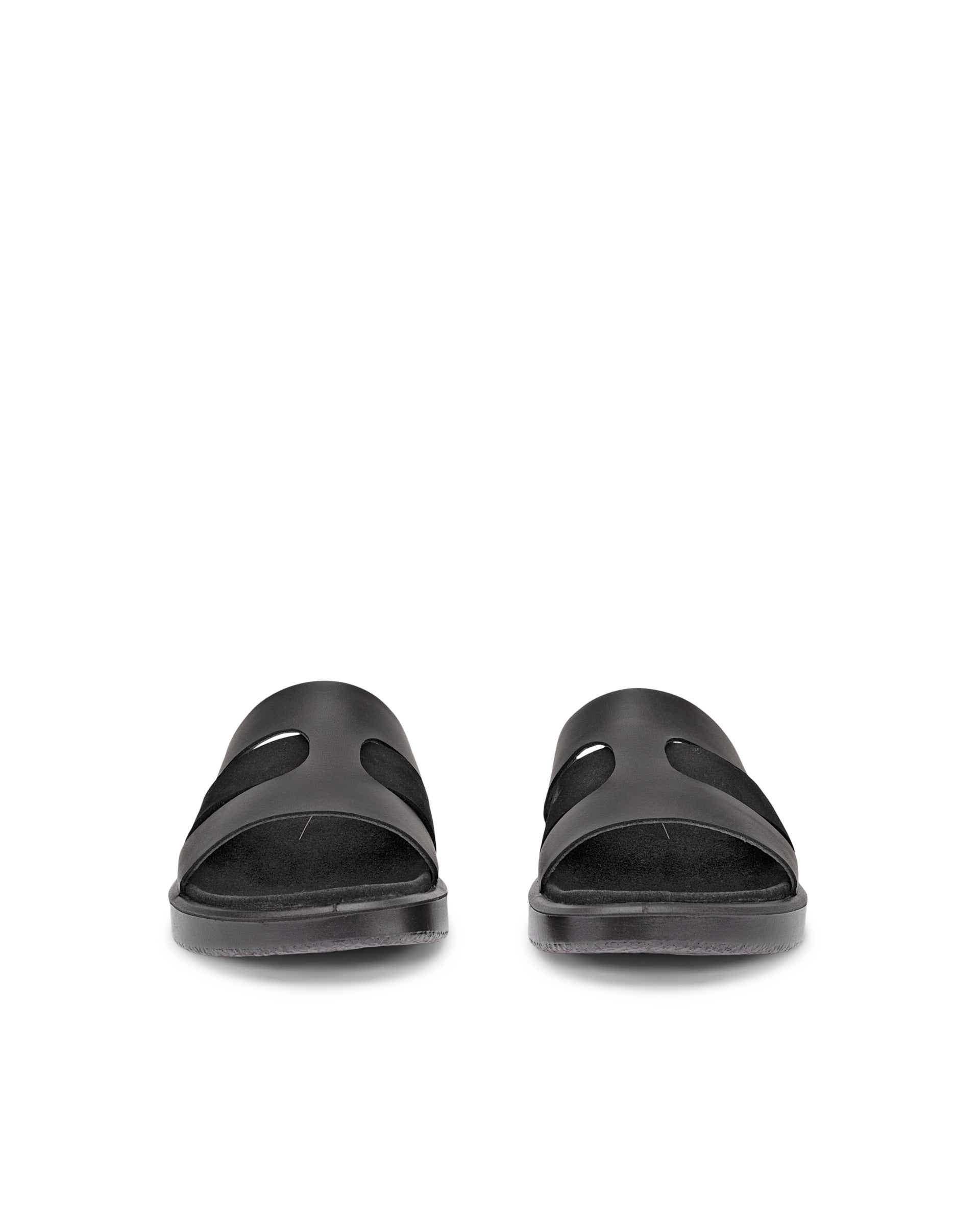 Women's ECCO® Flowt Leather Flat Sandal | Black