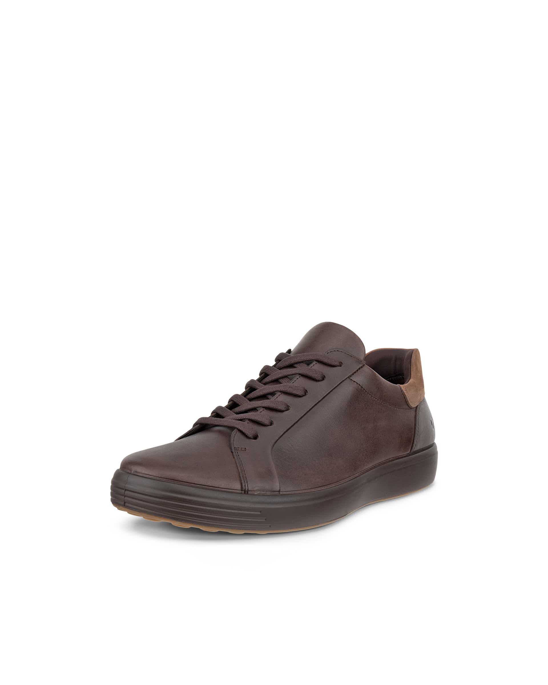 ECCO SOFT 7 EASY SLIP LACE MEN メンズ レザースニーカー | ブラウン