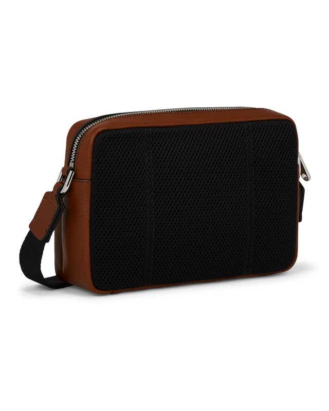 ECCO® Camera Bag Pebbled Leather Camera Bag | Brown
