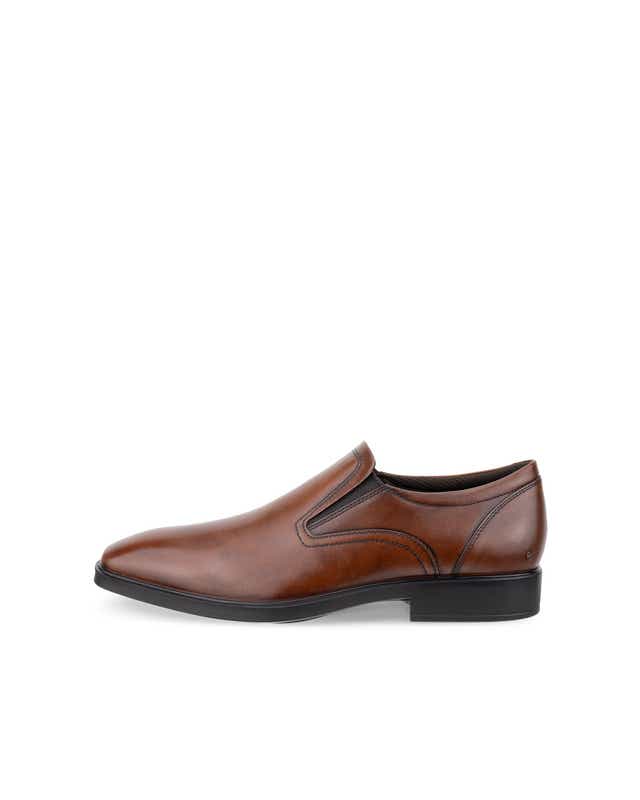 Men's ECCO® Metropole Milan Leather Slip-On Derby Shoe | Brown