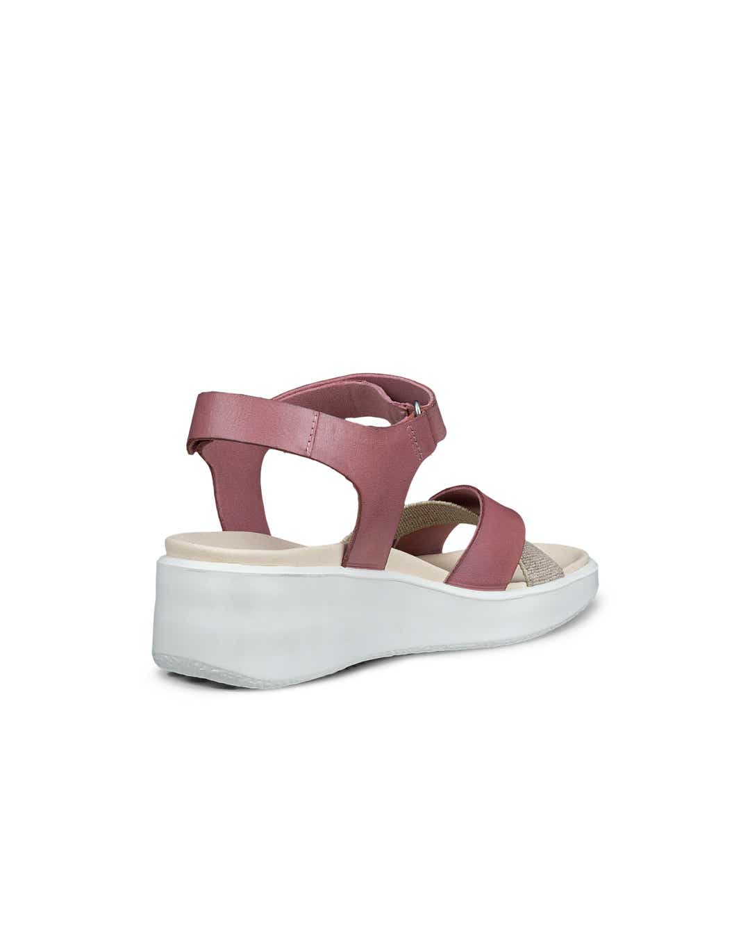 ECCO® FLOWT WEDGE LX sandaler i læder med kilehæl til damer | Pink