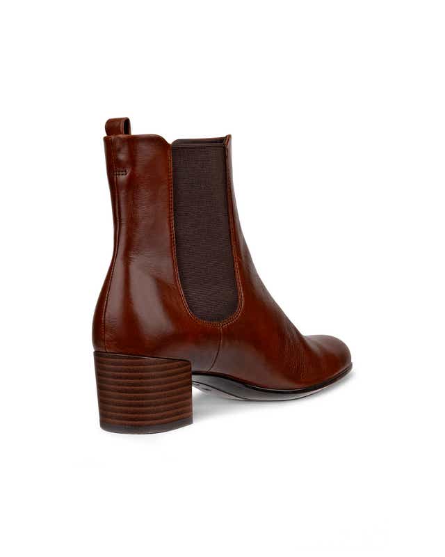 Women's ECCO® Dress Classic 35 Leather Chelsea Heeled Boot | Brown