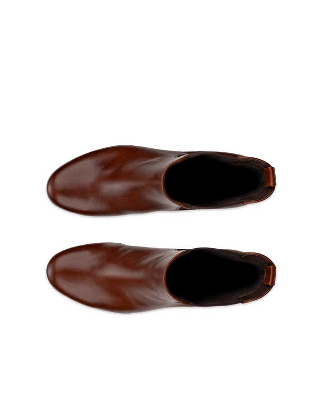 Women's ECCO® Dress Classic 35 Leather Chelsea Heeled Boot | Brown