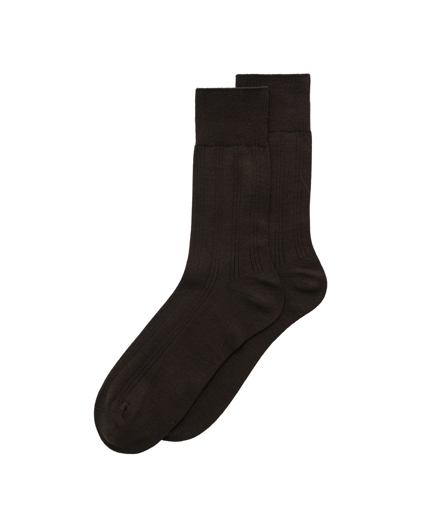 Men's ECCO® Classic Ribbed Mid-Cut Socks | Brown