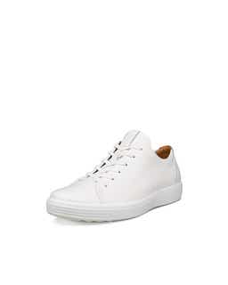 Men's ECCO® Soft 7 Leather Lace-Up Shoe | White