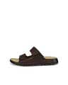 Men's ECCO® Cozmo Nubuck Two Strap Sandal | Brown