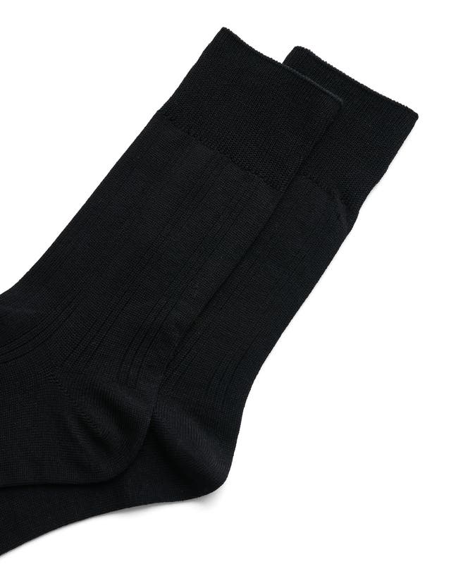 ECCO® CLASSIC RIB muške rebraste čarape | Crna