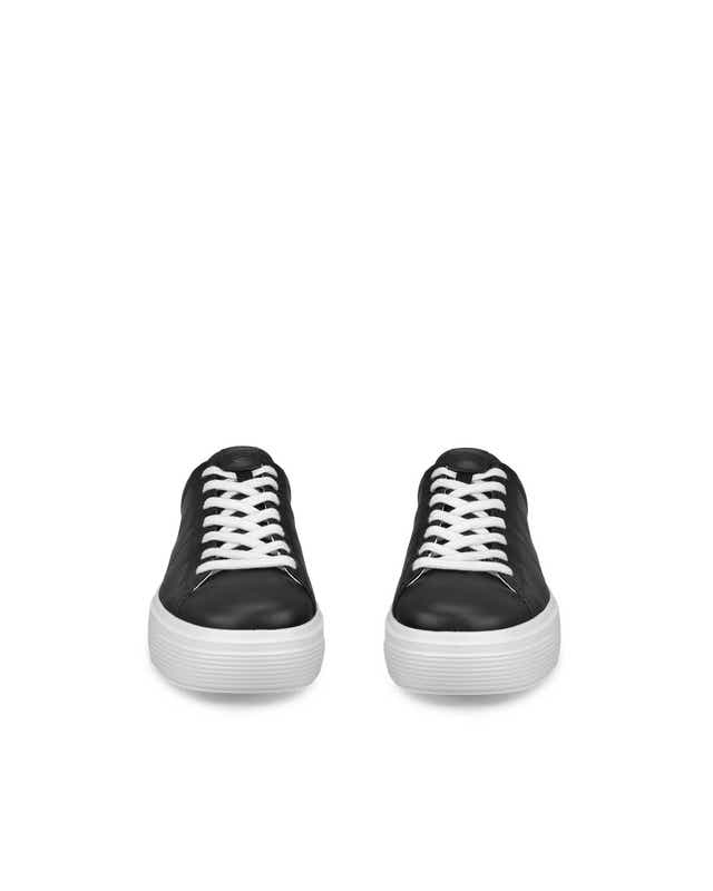 Women's ECCO® Street Platform Leather Sneaker | Black