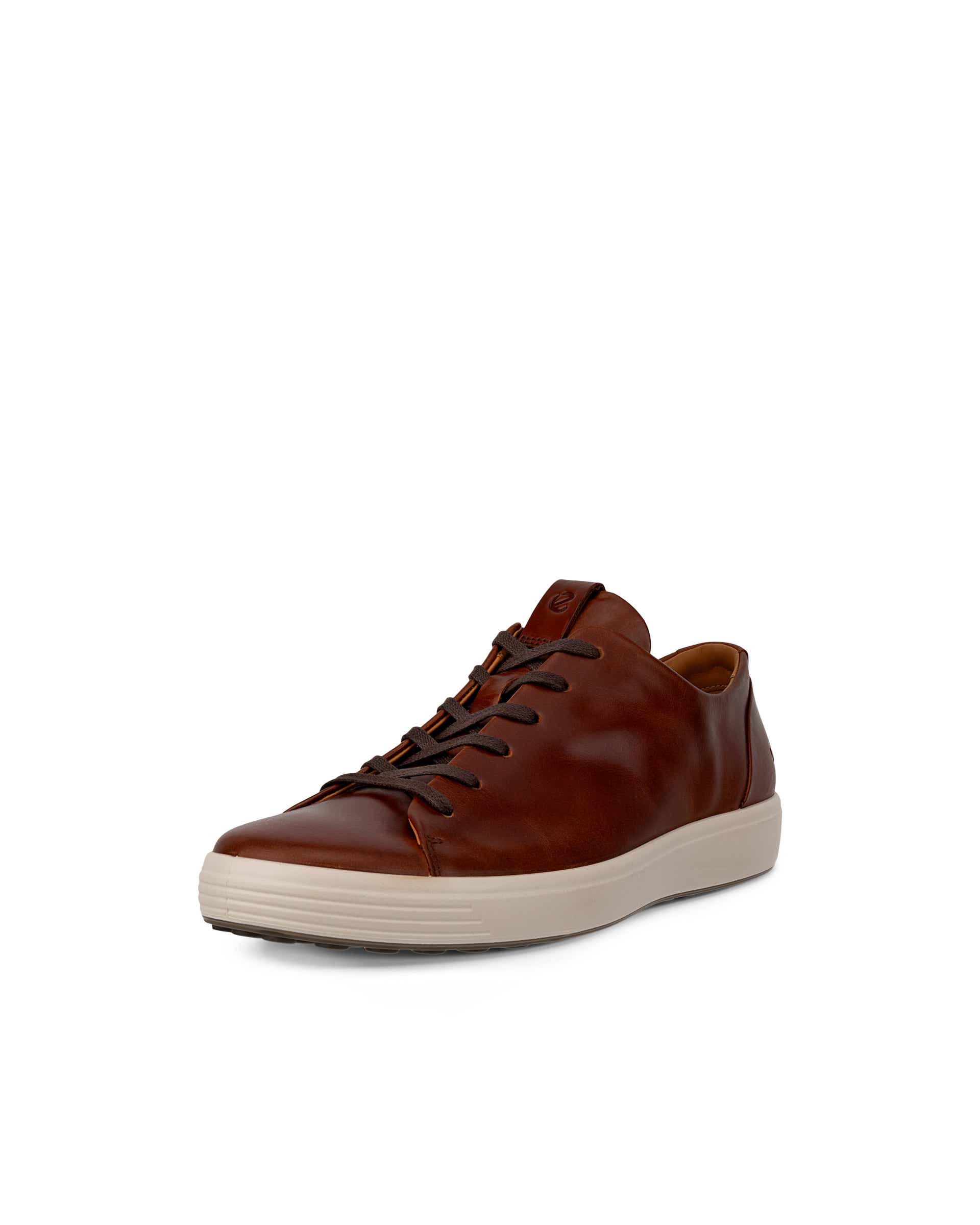 Men's ECCO® Soft 7 Leather Lace-Up Shoe | Brown