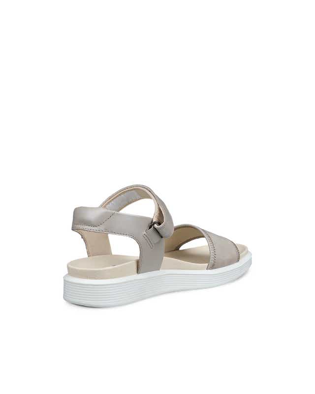 Women's ECCO® Soft Sandal Leather Two Strap Sandal | Beige