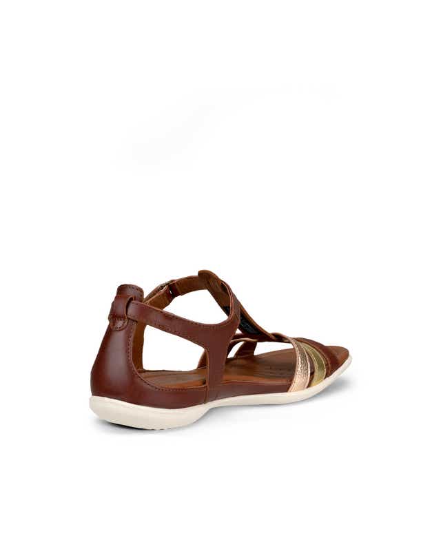 Women's ECCO® Flash Leather T-Bar Sandal | Brown