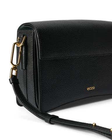 ECCO® Pinch Large Pebbled Leather Pinch Crossbody Bag | Black
