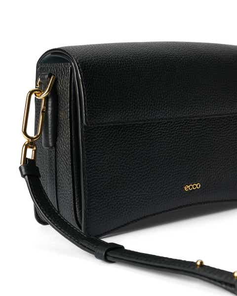 ECCO® Pinch Large Pebbled Leather Pinch Crossbody Bag | Black