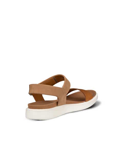 Women's ECCO® Flowt Suede Flat Sandal | Brown