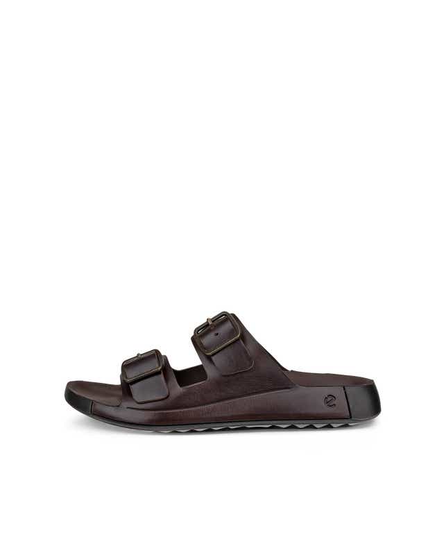 Men's ECCO® Cozmo Leather Two Strap Sandal | Brown
