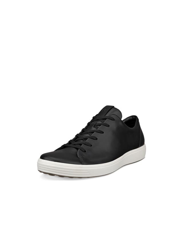 Men's ECCO® Soft 7 Leather Lace-Up Shoe | Black