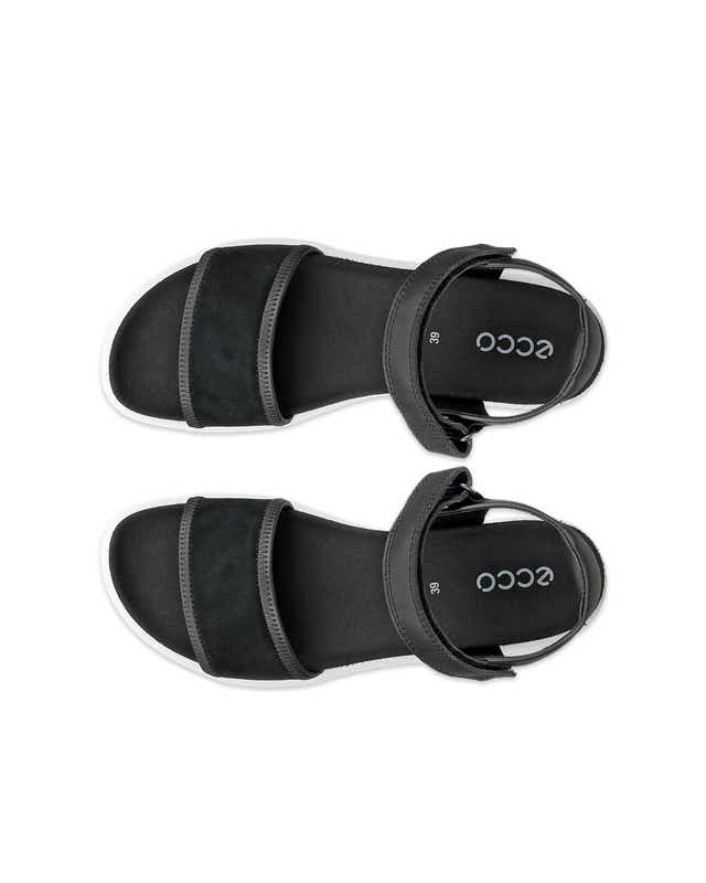Women's ECCO® Soft Sandal Leather Two Strap Sandal | Black