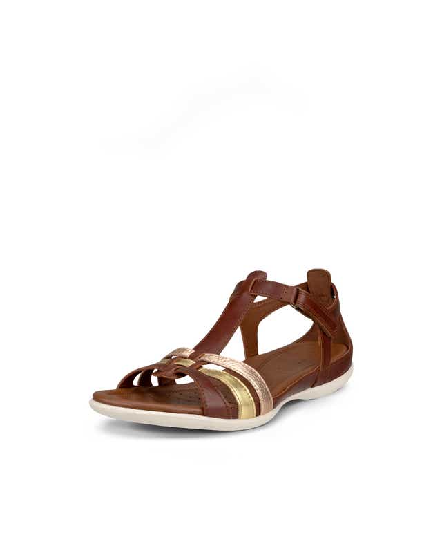 Women's ECCO® Flash Leather T-Bar Sandal | Brown