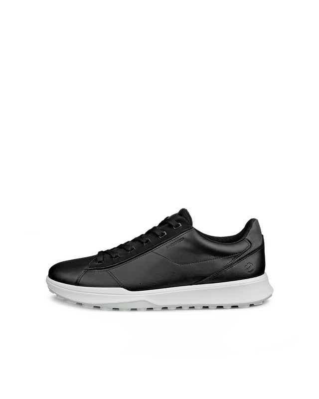 Men's ECCO® Golf Street Vibe Leather Waterproof Golf Shoe | Black