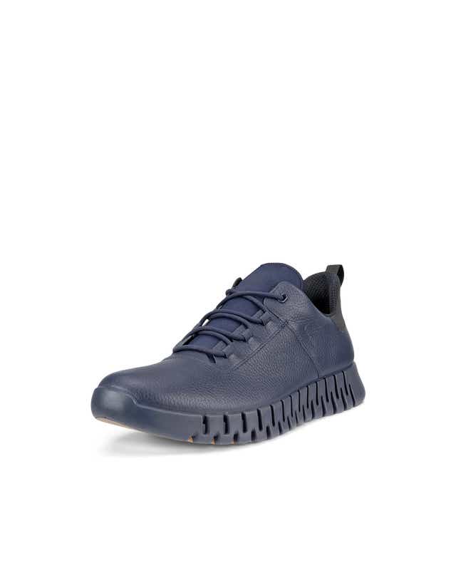 Męskie skórzane sneakersy Gore-Tex ECCO® Gruuv | Niebieski