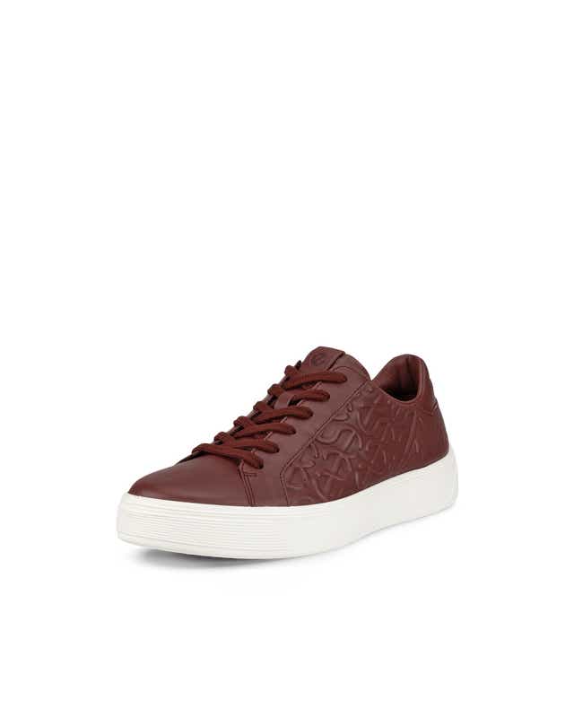 ECCO Street Tray Low ウィメンズ レザースニーカー | レッド