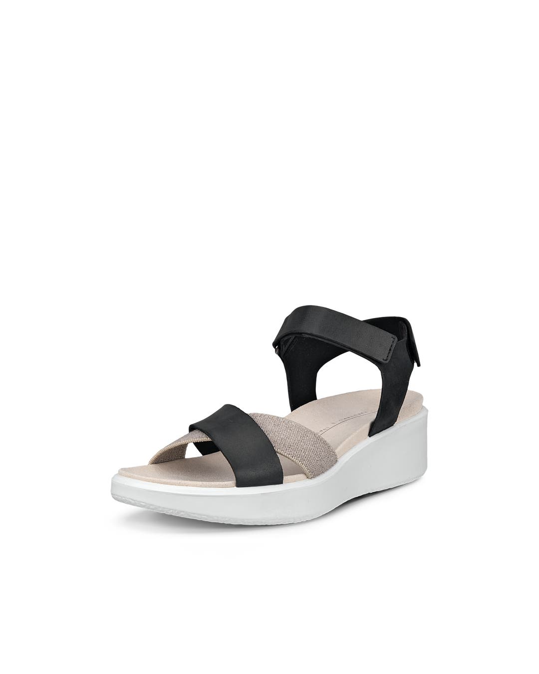 ECCO® Flowt Wedge LX nubuko basutės su platforma moterims | Juoda
