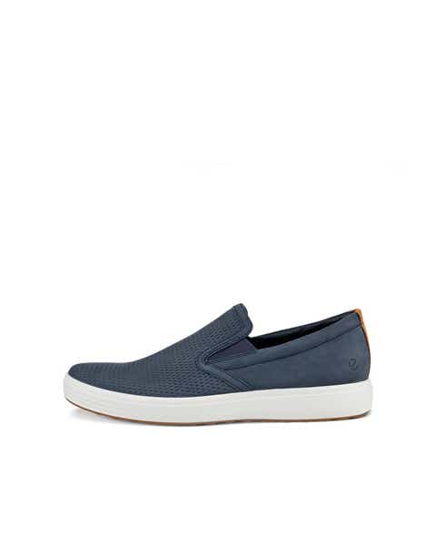 Men's ECCO® Soft 7 Nubuck Slip-On | Blue