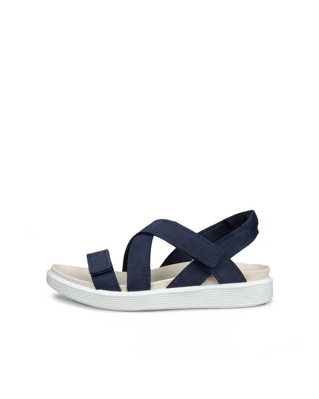 Women's ECCO® Soft Sandal Nubuck Two Strap Sandal | Blue