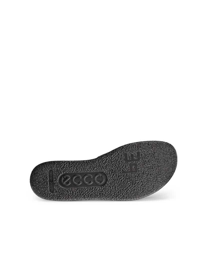 Women's ECCO® Flowt Leather Flat Sandal | Black