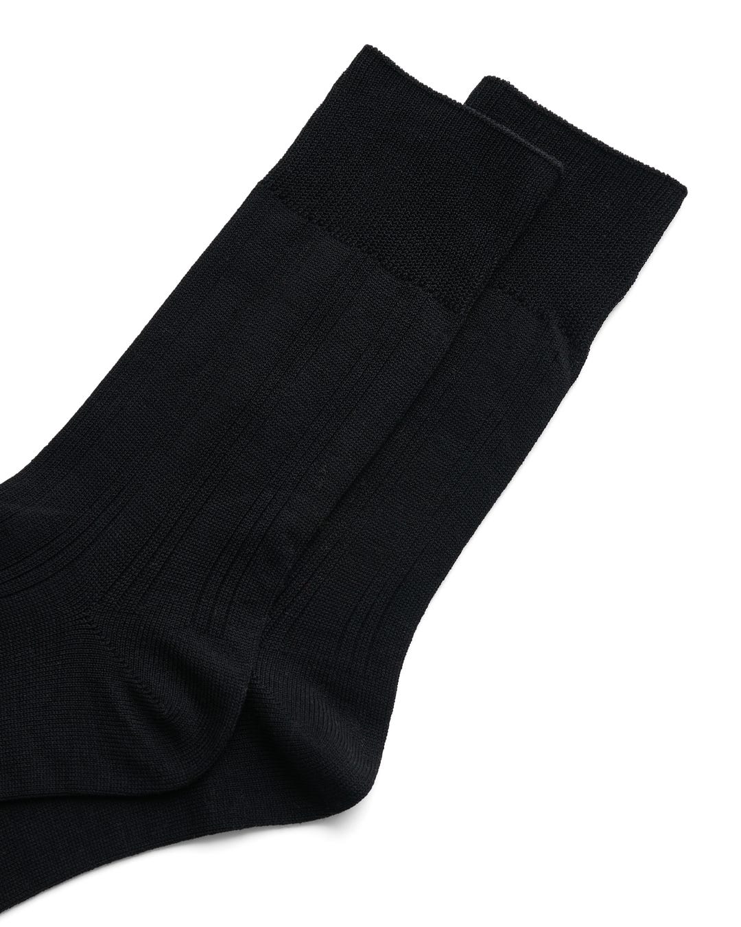 Men's ECCO® Classic Ribbed Mid-Cut Socks | Black