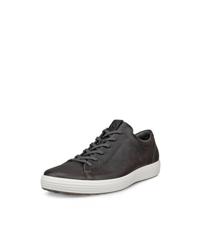 Men's ECCO® Soft 7 Leather Lace-Up Shoe | Gray